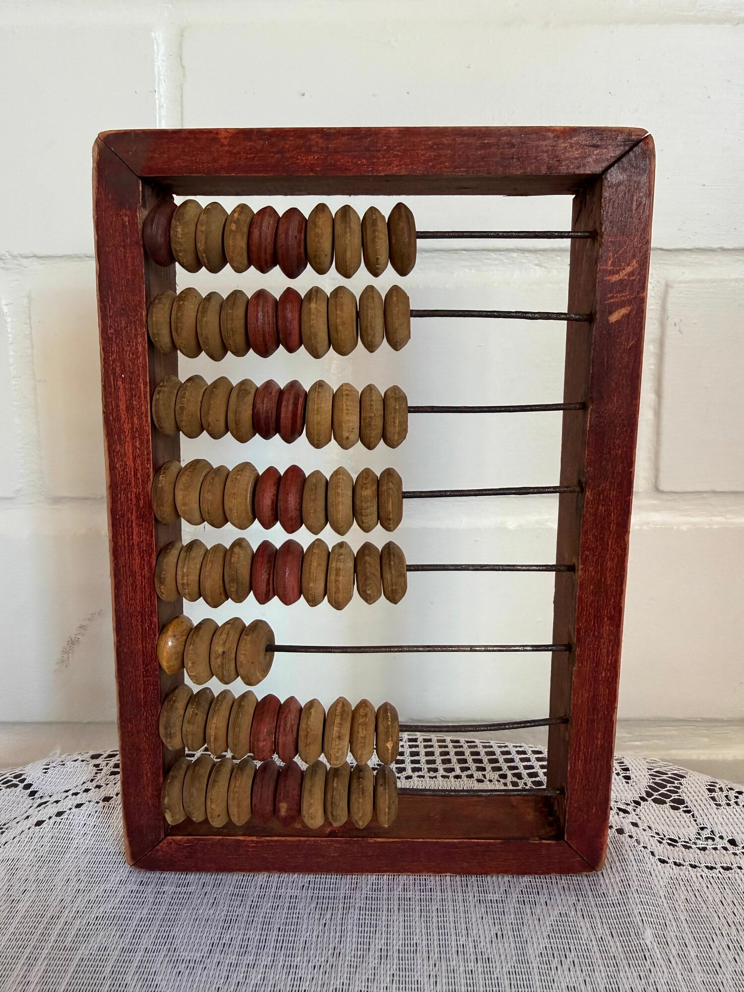 Маленькие счеты деревянные СССР, 13 х 19.5 см.