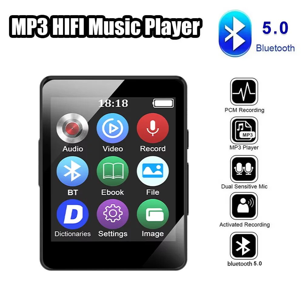 MP3 Плеер Hi-Fi Bluetooth 5.0, BT5.0 No Card