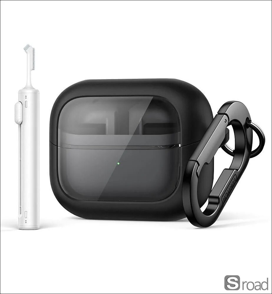 Чехол Suritch для Samsung Galaxy Buds 3 Pro и Buds 3, с карабином, Черный