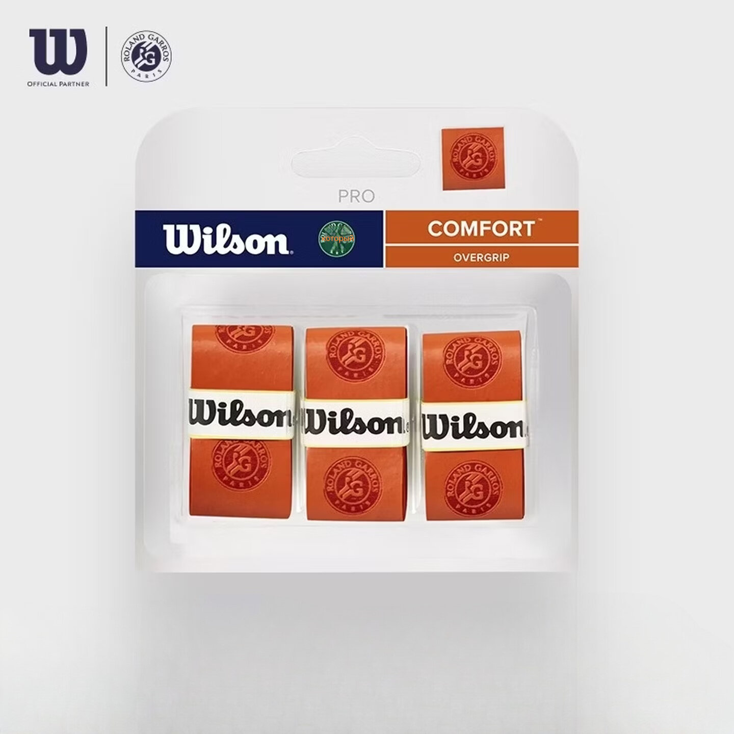 Овергрипы Wilson Roland Garros Pro Comfort, 3 шт, липкий тип (Tacky), для теннисных ракеток