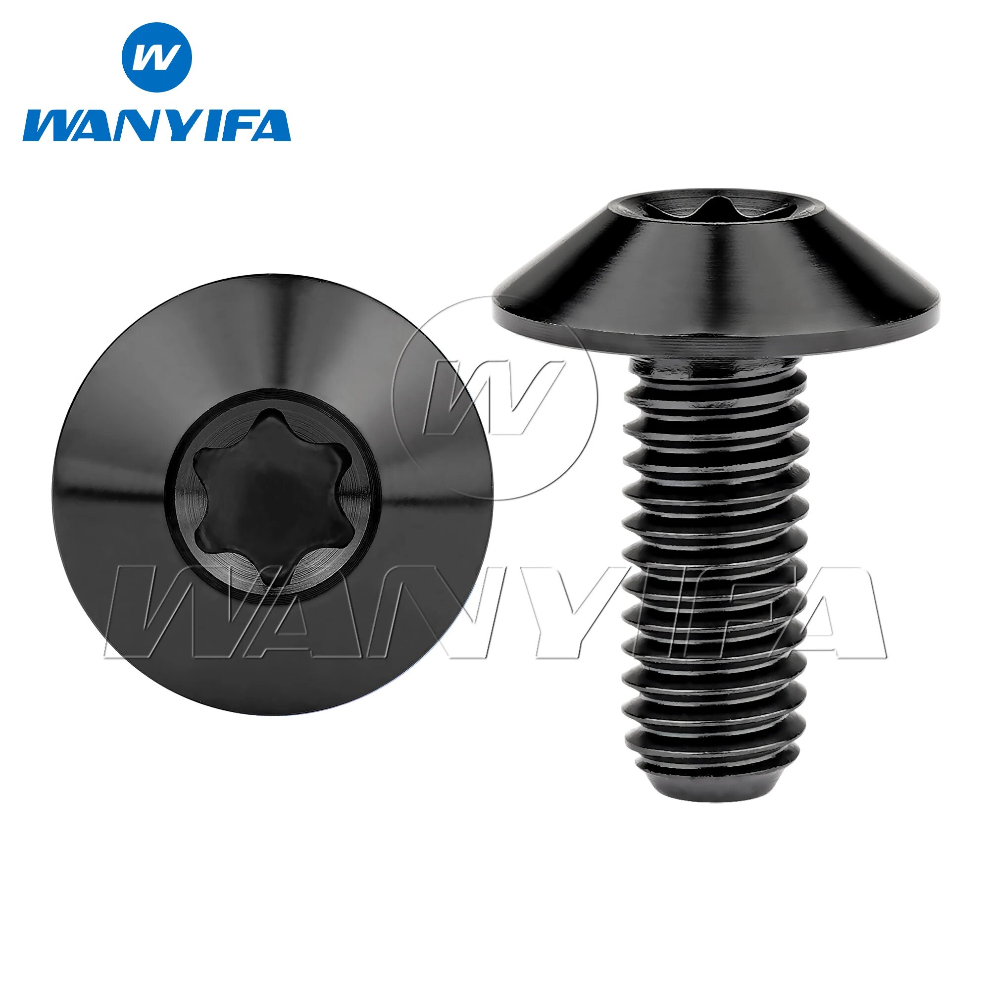 Wanyifa Титановые болты M4/M5/M6 Torx для велосипеда M5, Black, 12mm