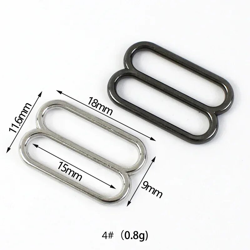 Металлические пряжки Meetee 10-50 мм GunBlack-20Pcs, 4-15mm