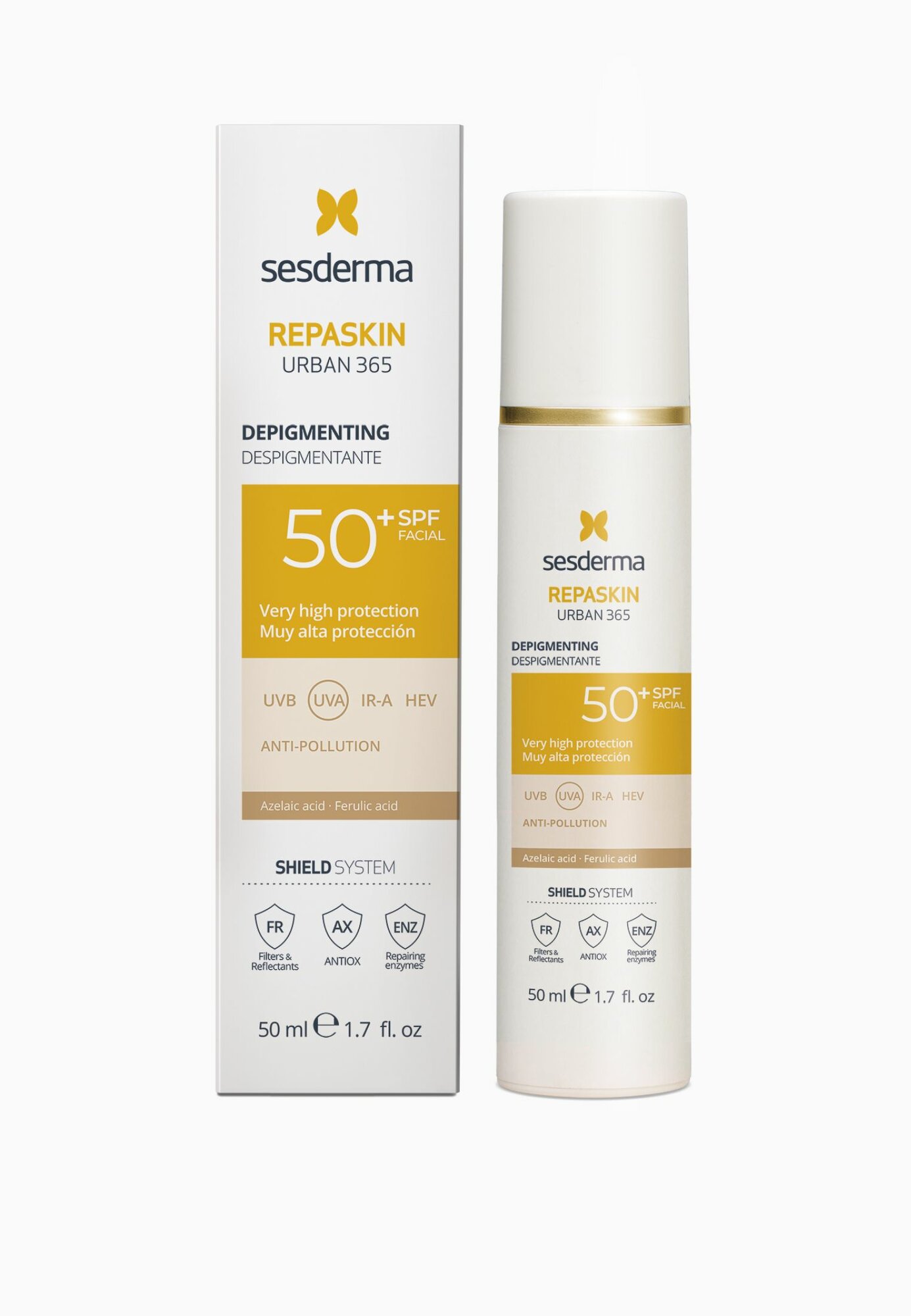 Sesderma REPASKIN URBAN 365 BLEACHING SPF50+ - Крем солнцезащитный , депегментирующий СПФ 50, 50мл
