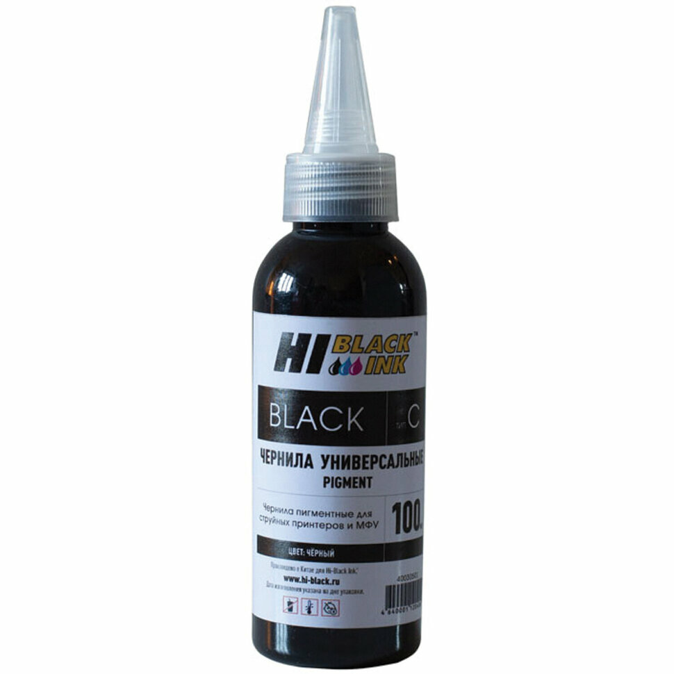 Чернила HI-BLACK для CANON (Тип C) универсальные, черные, 0,1 л, пигментные, 150701095U, 361530