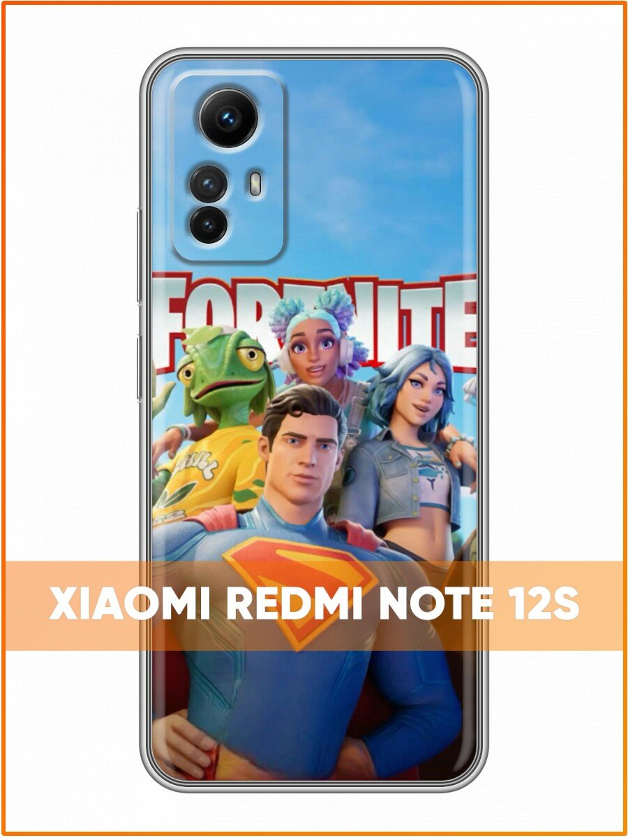 Чехол для Xiaomi Redmi Note 12S 4G с принтом для мальчиков Фортнайт (Сяоми Редми Ноут 12С 4G)