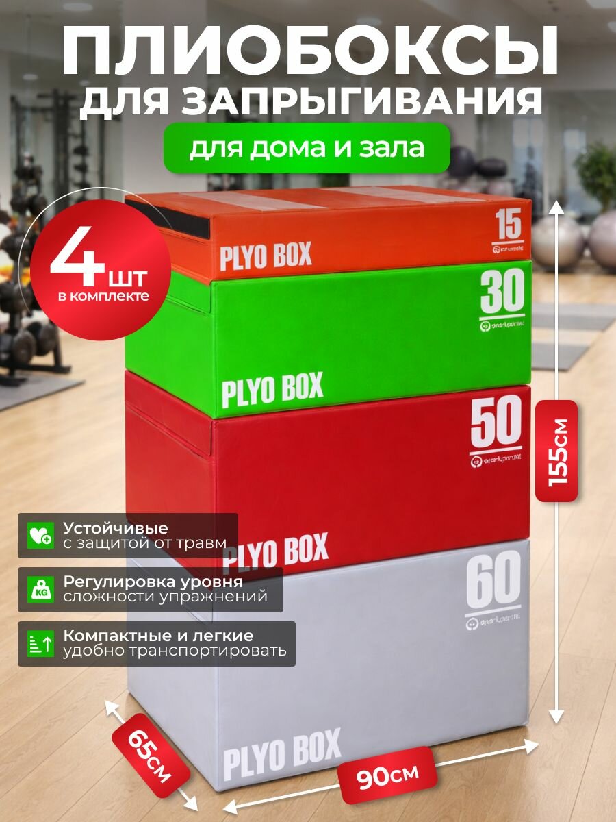 Плиобокс SportPanda, тумба для запрыгивания (комплект 4 шт)