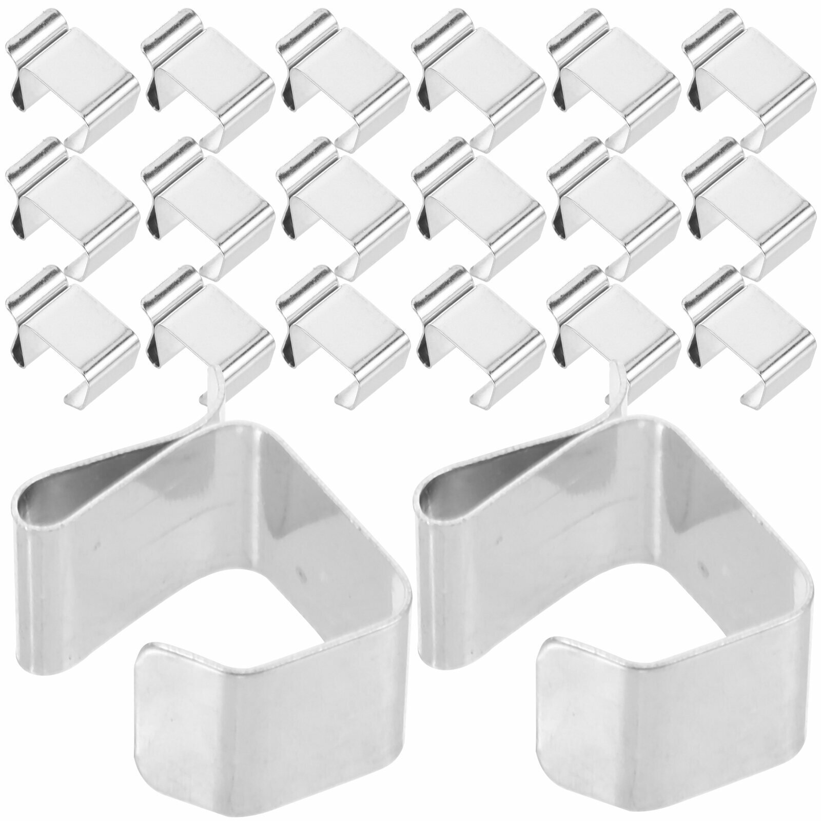 Серебристые крепления из марганцевой стали для уличных световых гирлянд, 50 штук, для декора дома