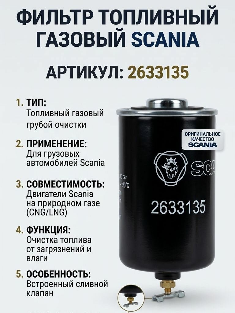Фильтр топливный газовый Scania 2633135