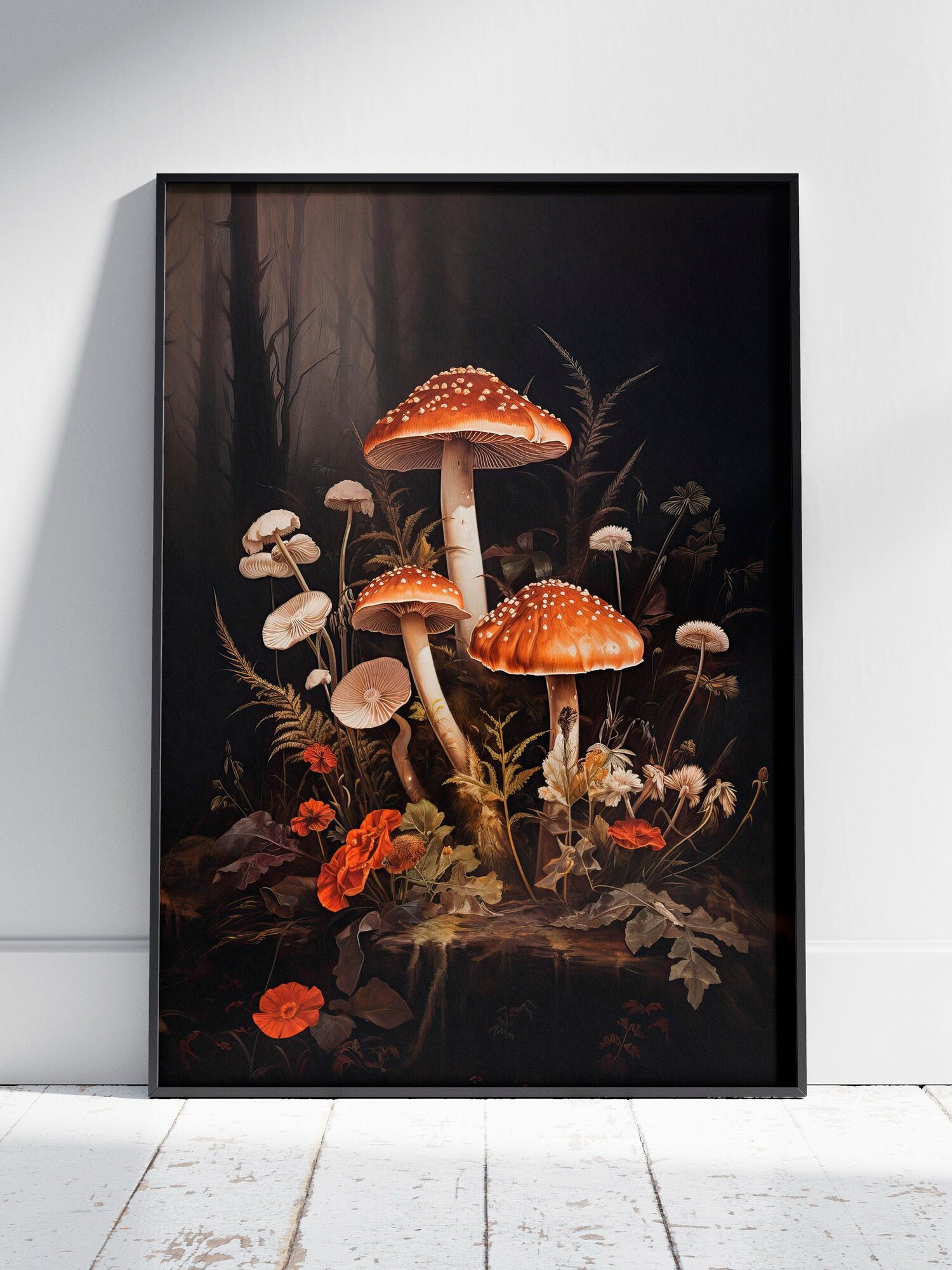Плакат на стену для интерьера Грибы (Mushroom 2) - Постер по микологии формата A4 (21x30 см)