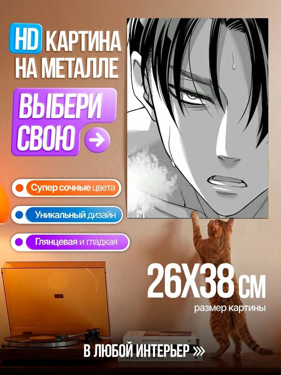 Картина на HD металле Леви Аккерман Атака Титанов