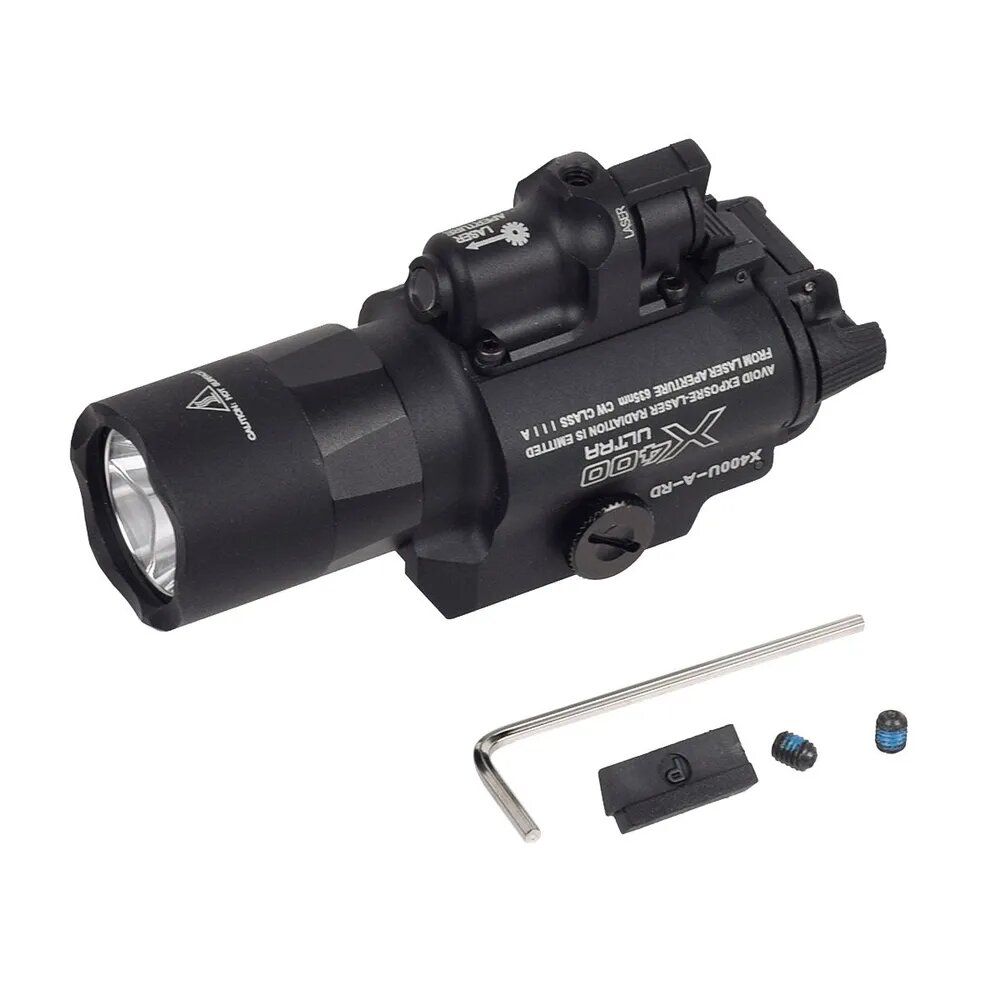 Ручной (универсальный) Тактический фонарь SureFire X400 Ultra 500 Лм Красный, Холодный белый CR123A Черный
