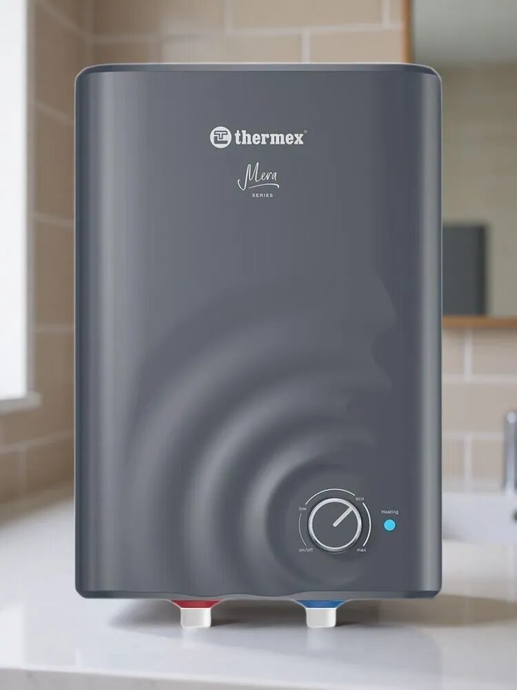 Электрический водонагреватель Thermex Mera 15 O, над мойкой, нержавеющая сталь.