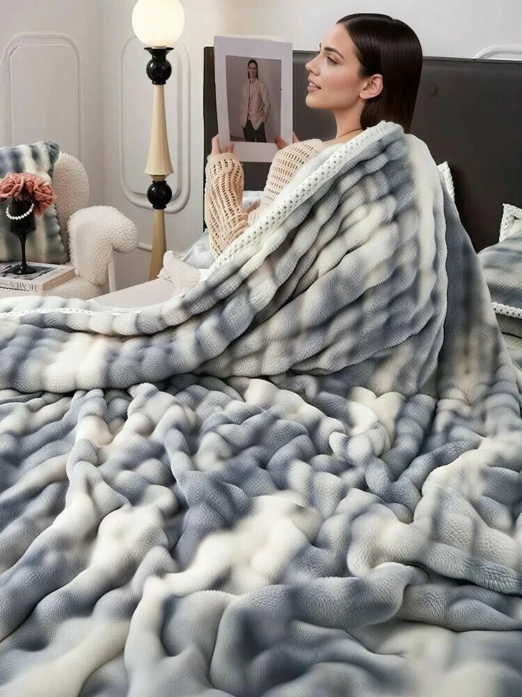 Плед плюшевый , Мех искусственный, 230 см х 200 см
