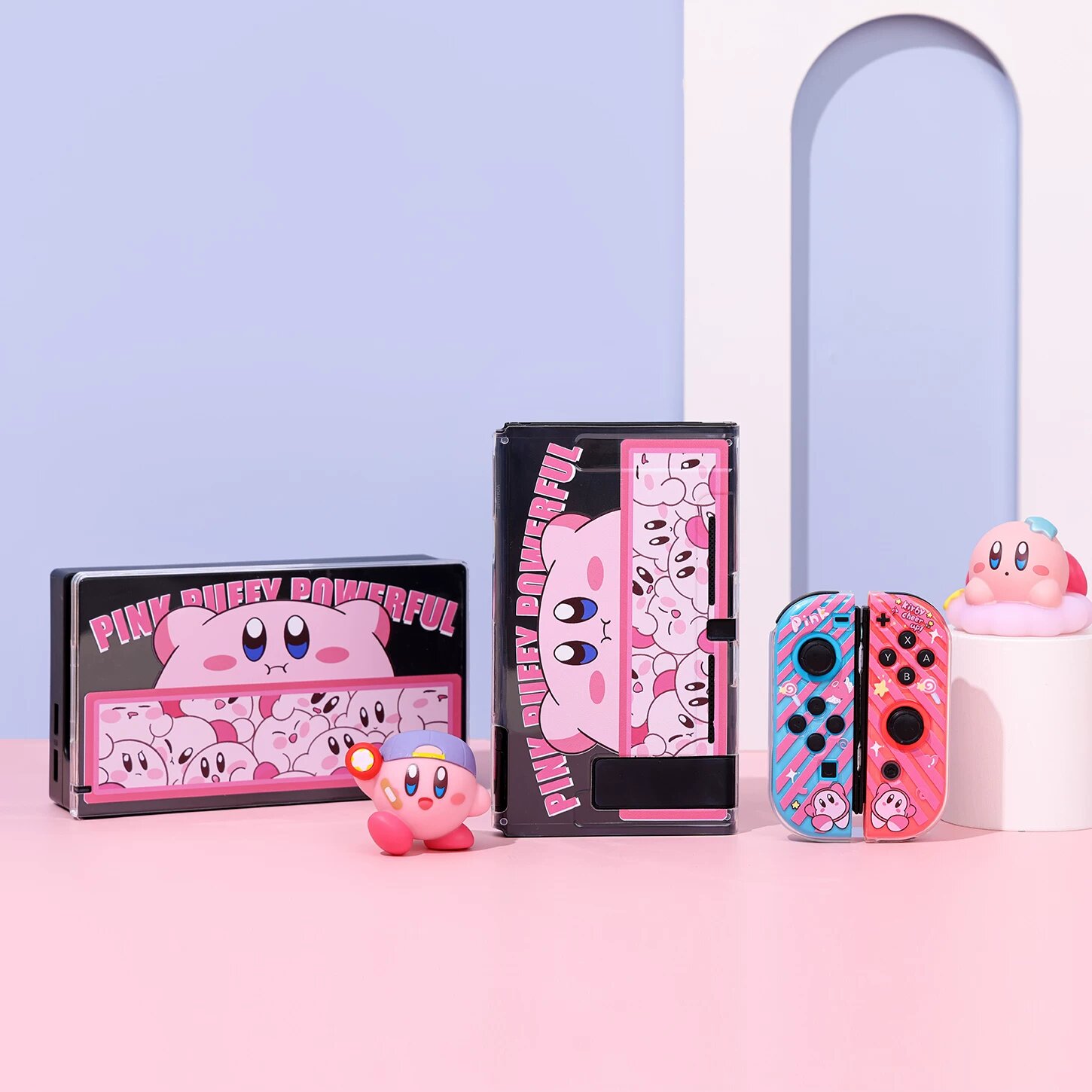 Защитный чехол для Nintendo Switch с закаленным стеклом и подставкой, прозрачный твердый корпус для стандартной модели