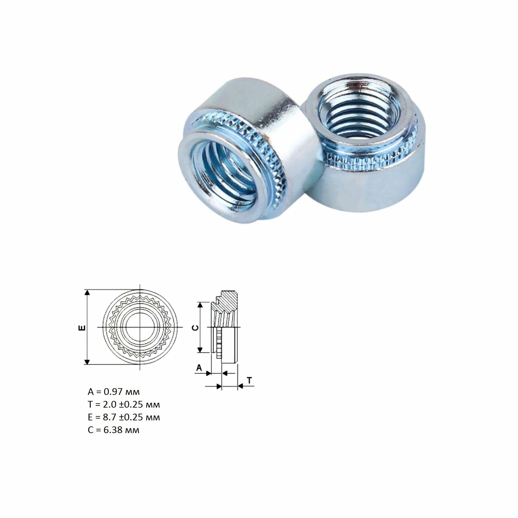 10 шт Гайка запрессовочная SM5-1 / материал углеродистая сталь