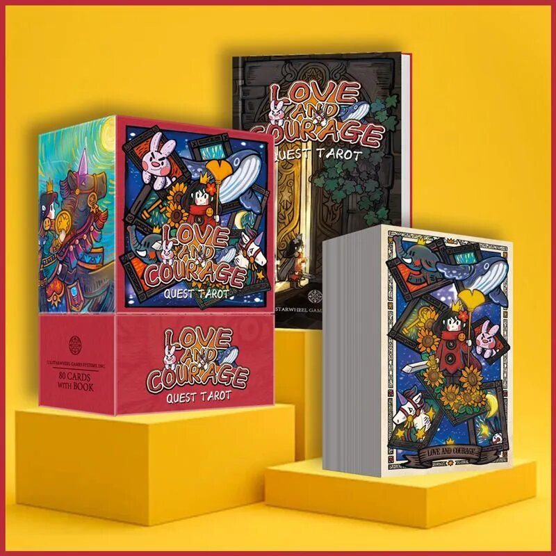 Карты Таро Love Courage Tarot 12X7CM Красного цвета, 78 карт с инструкцией