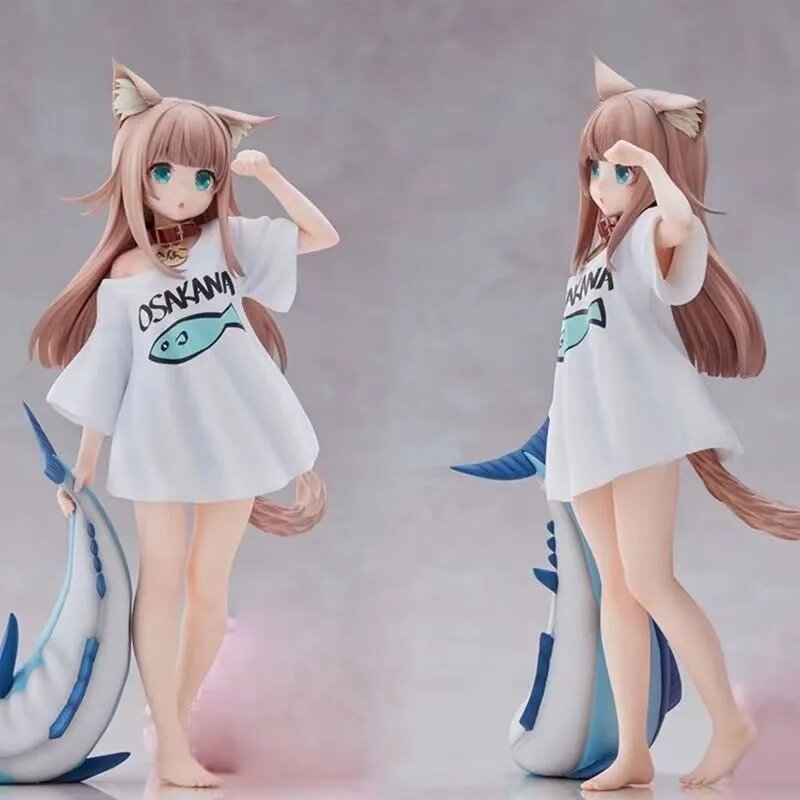 Фигурка аниме Моя милая кошечка Кинако с акулой / Uchi no Neko (19см)