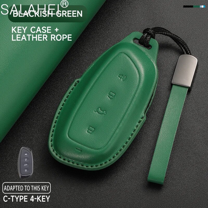 Кожаный чехол для ключа Haval C-Type 4-key, K-green