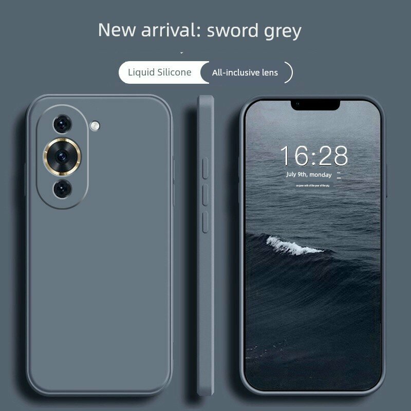 Силиконовый чехол для Huawei nova 10 Pro серии - цвет Сабер-серый, полная защита от царапин, в комплекте защитная пленка