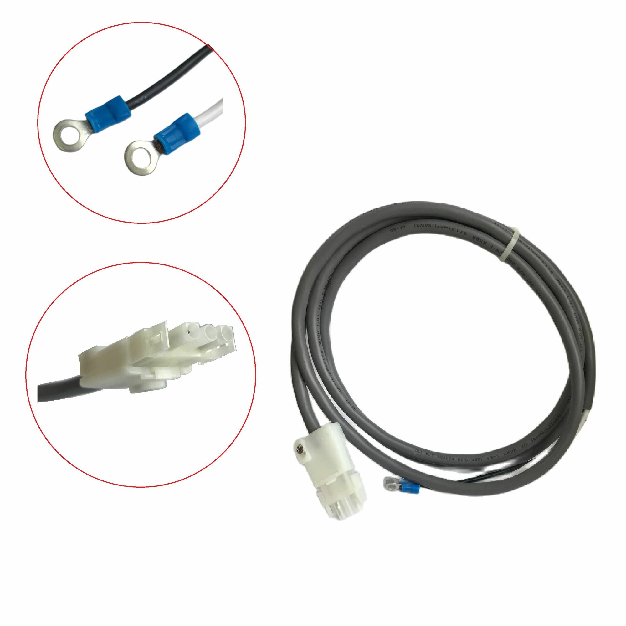 1 шт Кабель питания силовой E58073 60+ 300V VW-1 2/C 16AWG 1.31MM LL34624 2 метра длинна