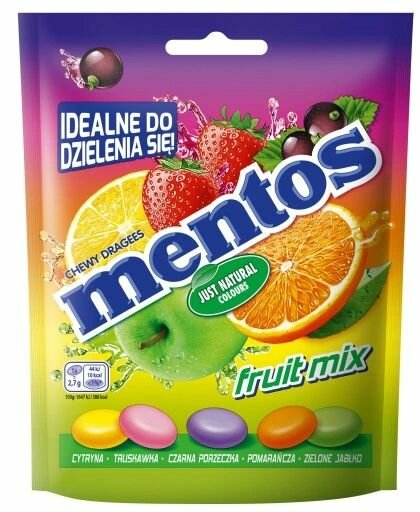 Mentos Fruit mix Жевательные конфеты драже фруктовые, 160 гр