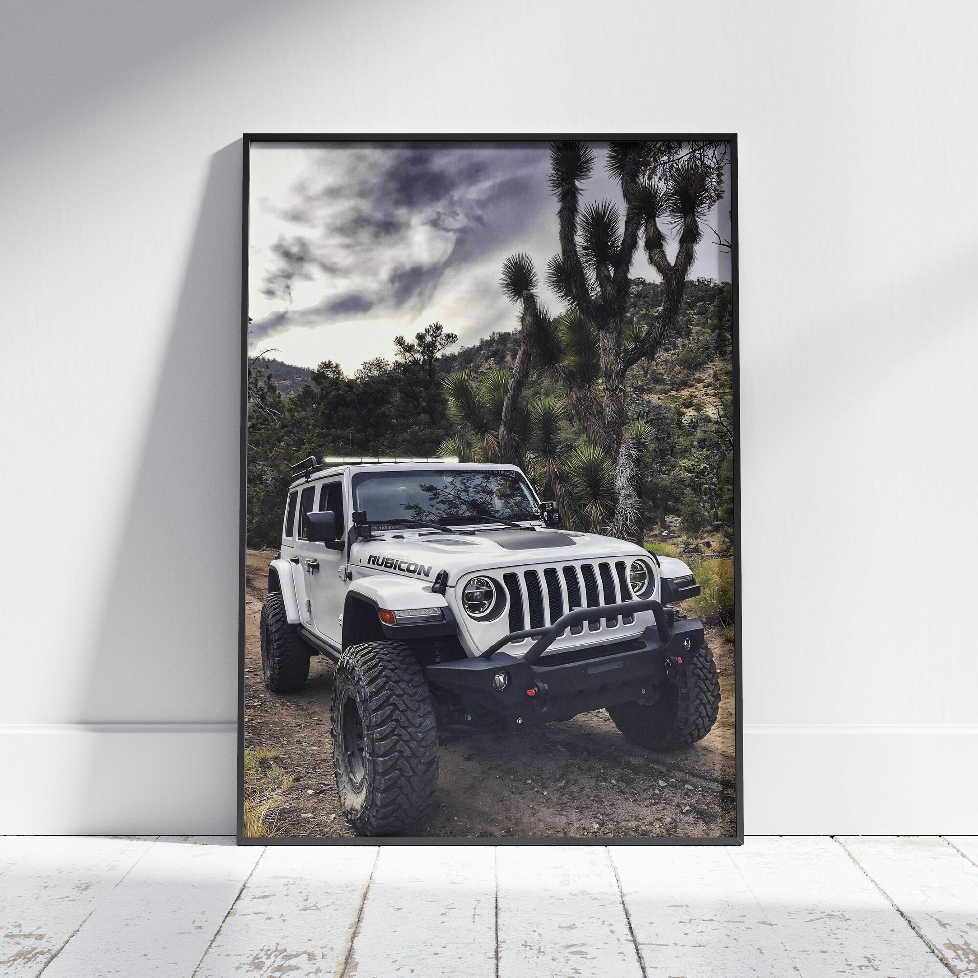 Плакат на стену для интерьера Культовые машины (Jeep Wrangler Unlimited JK) - Постер по легендарным ретро автомобилям формата А4 (21x30 см)