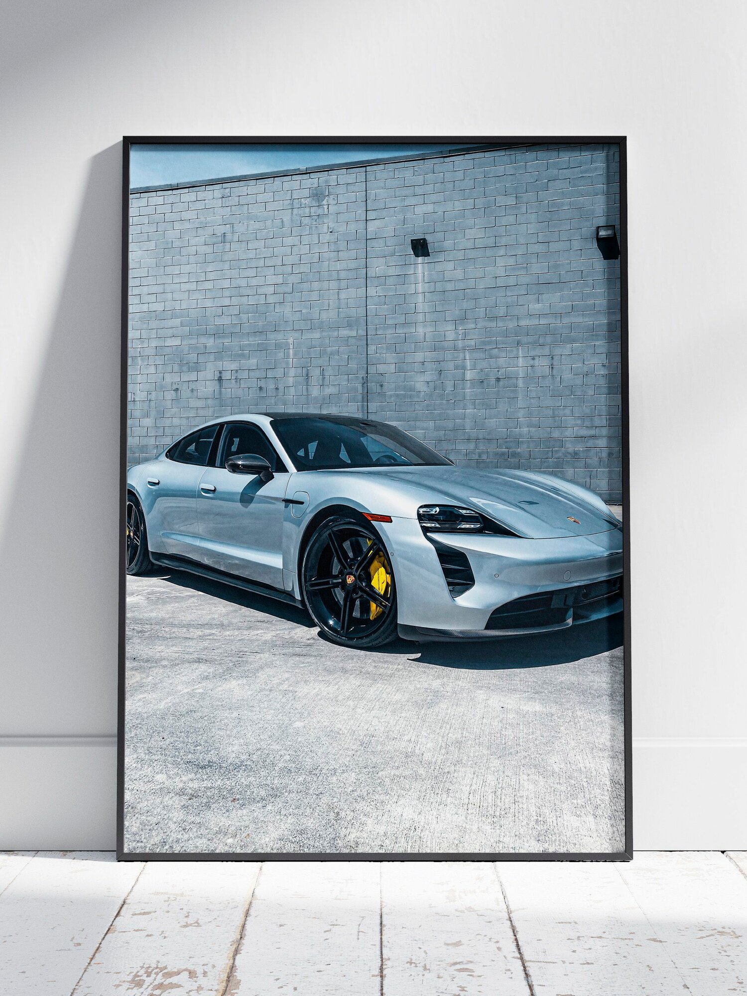 Плакат на стену для интерьера Авто и Мото (Порше Тайкан Турбо S - Porsche Taycan Turbo S 1) - Постер по транспорту формата A3 (30x42 см)