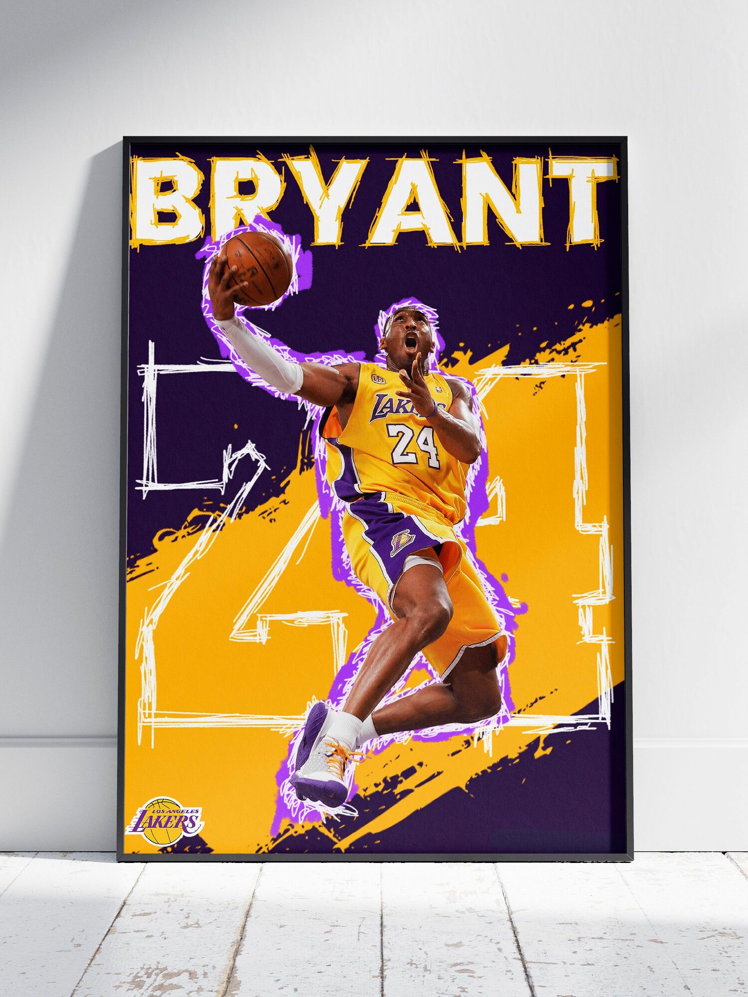 Плакат на стену для интерьера Коби Брайант (Kobe Bryant 20) - Постер по спорту и физической активности формата A3 (30x42 см)