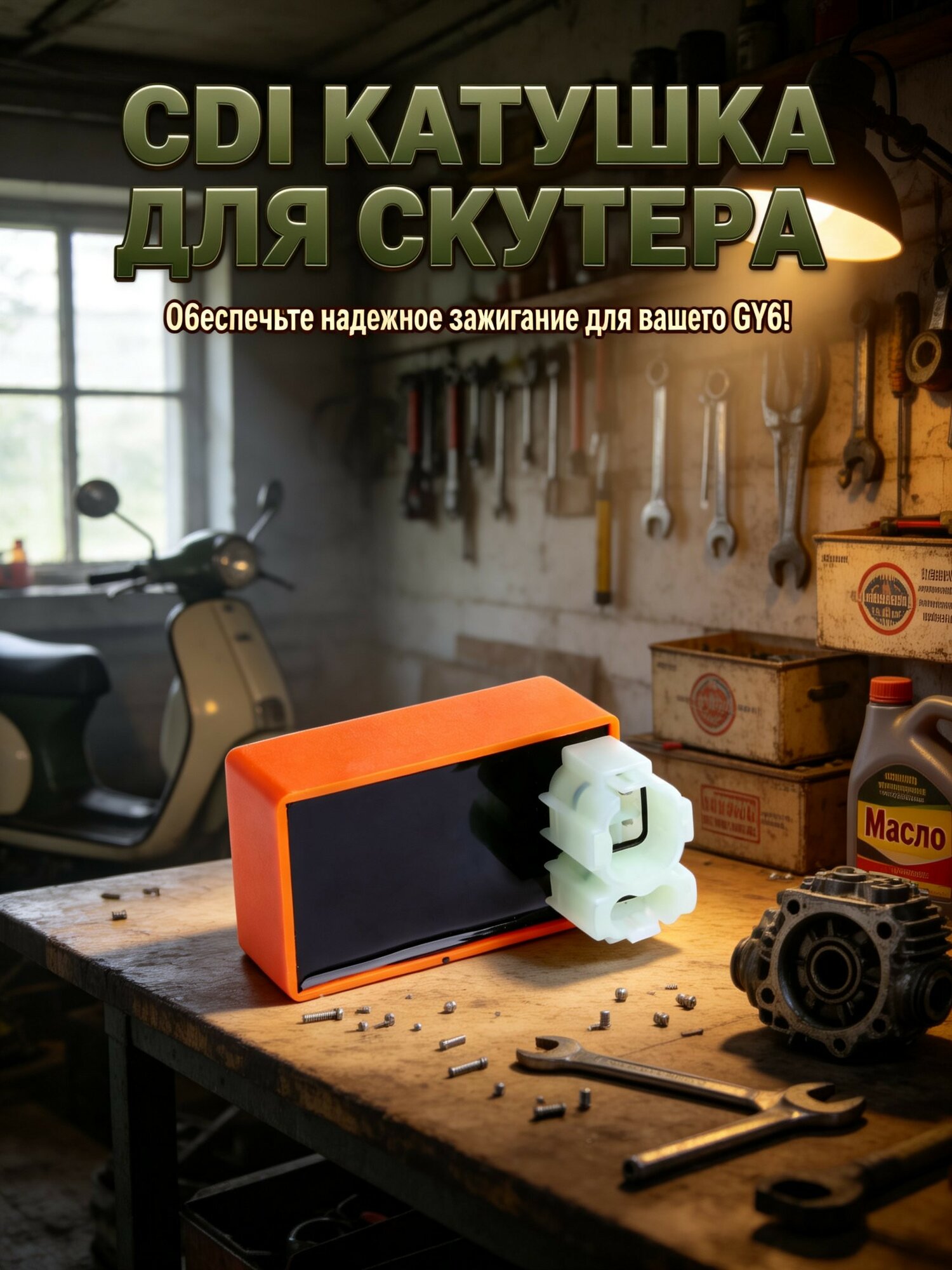 6-контактный блок зажигания CDI для скутеров GY6 50-150 куб. см, AC CDI для улучшения разгона и устранения ограничителя оборотов, оранжевый