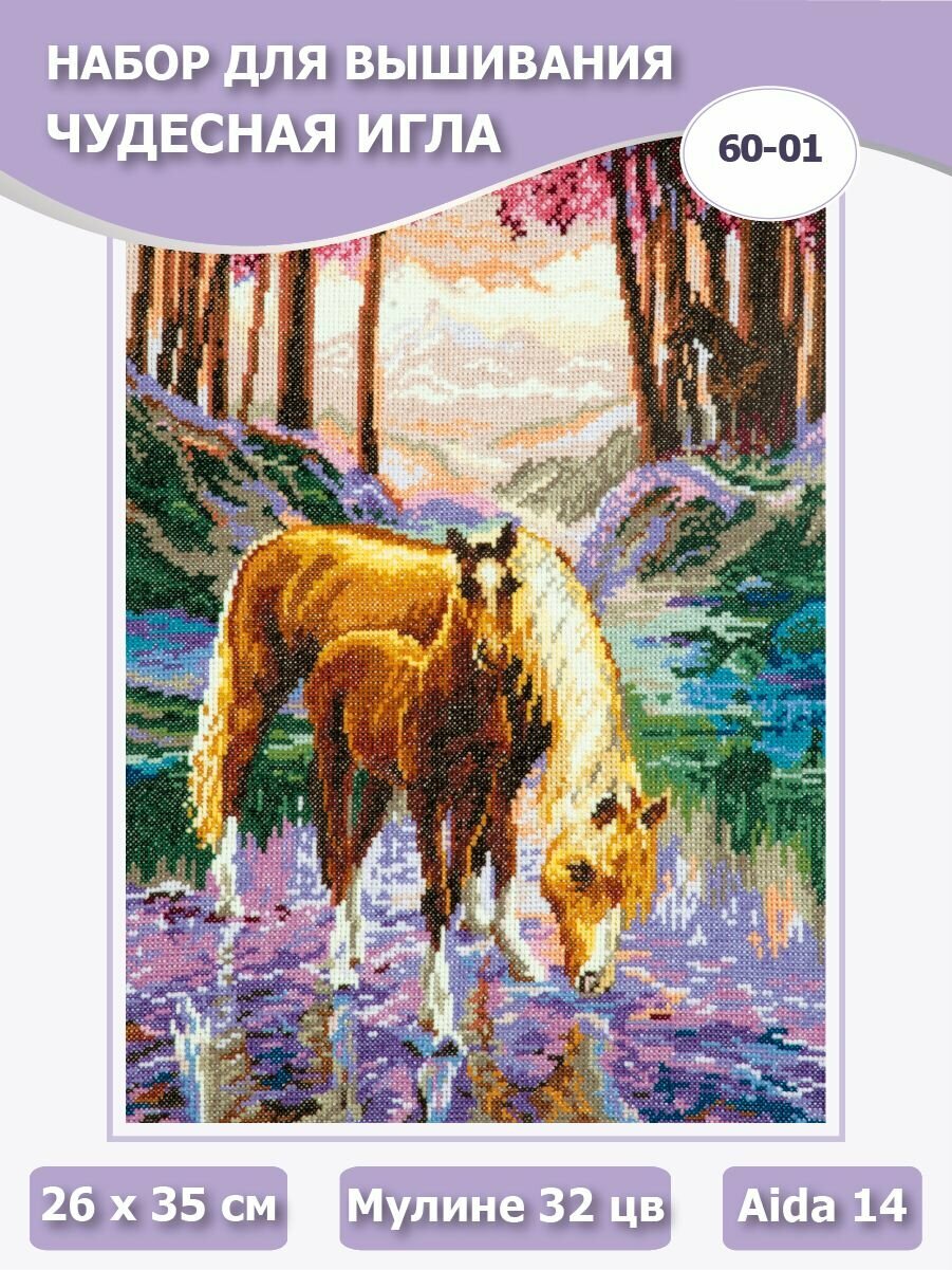 60-01 "Чудесное видение". Набор для вышивания крестом Чудесная игла 26х35 см.