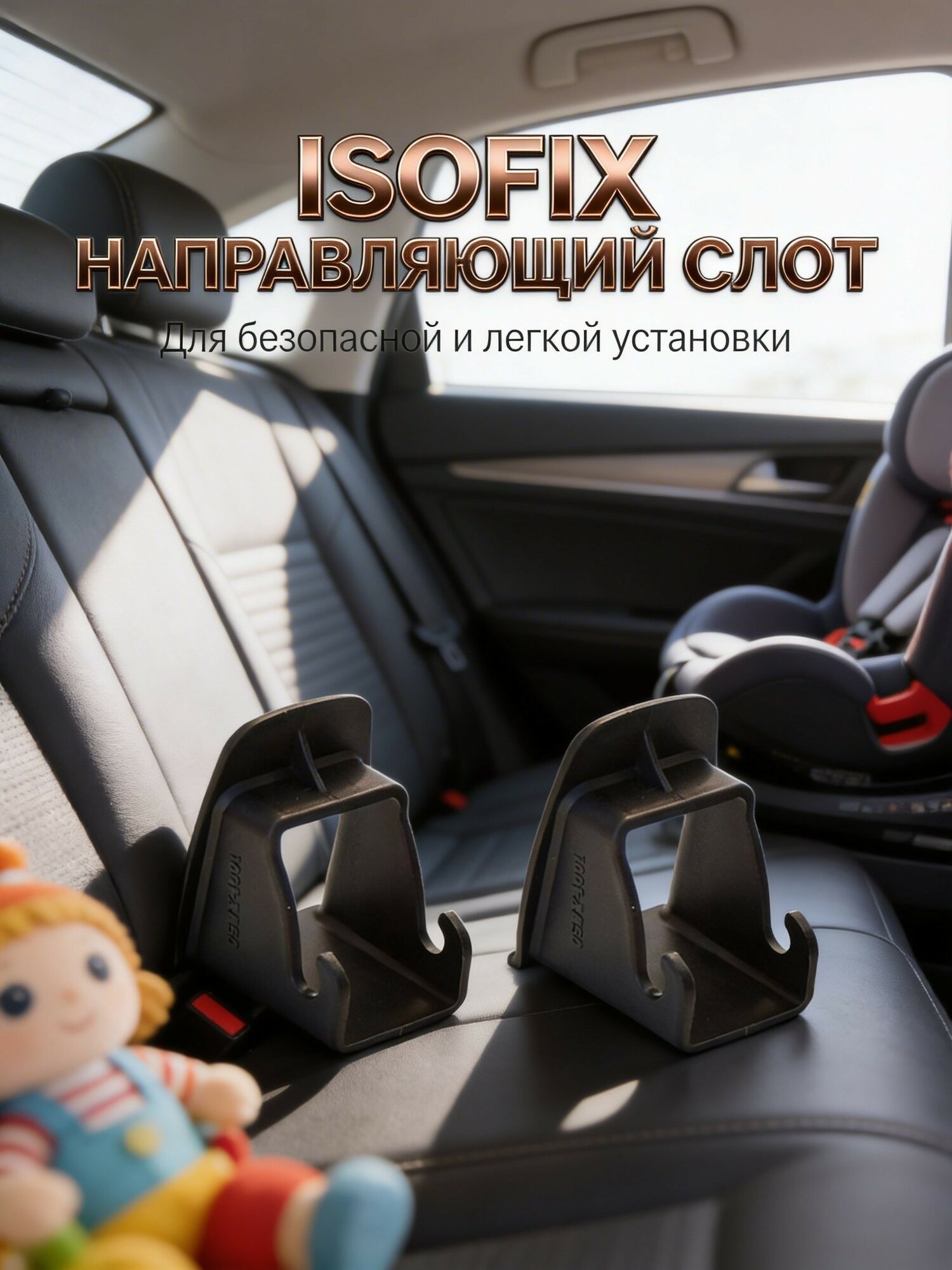 Направляющая для защелки ремня ISOFIX для детского автокресла, набор 2 шт для быстрой установки и надежной фиксации, черный