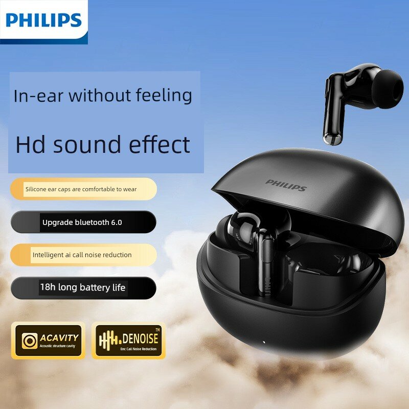 Philips TAT1120 Стандартные беспроводные Bluetooth-наушники вкладыш с шумоподавлением спортивные длительный заряд