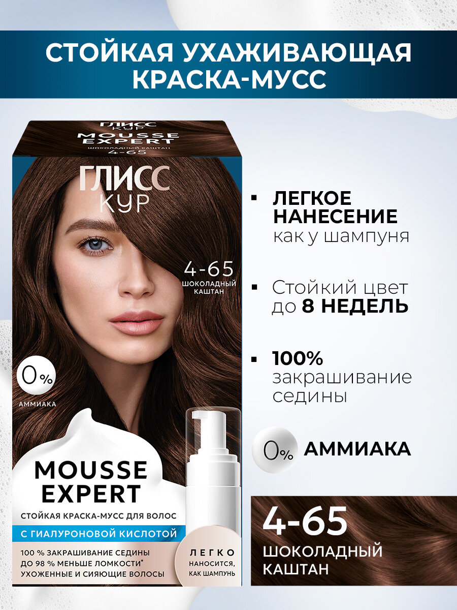 Глисс Кур Mousse Expert Стойкая профессиональная краска-мусс 4-65 Шоколадный каштан