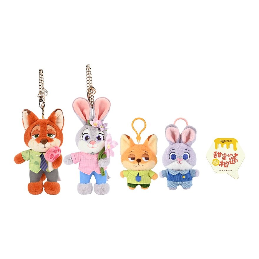POTDEMIEL X Disney Зверополис Джуди Ник Цветок Кукла Плюшевый Украшение 13,5 см Длина Тела