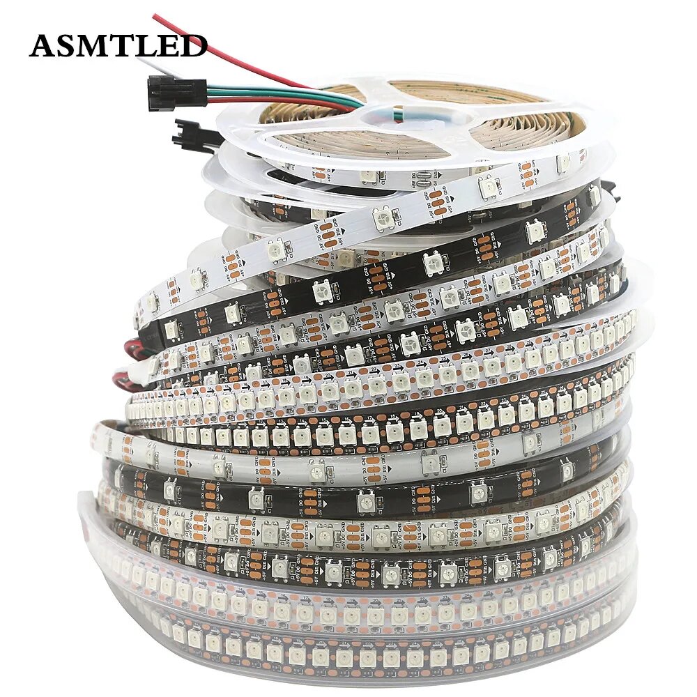 Светодиодная лента WS2812B, 2м, 60 LED, Black PCB, IP30