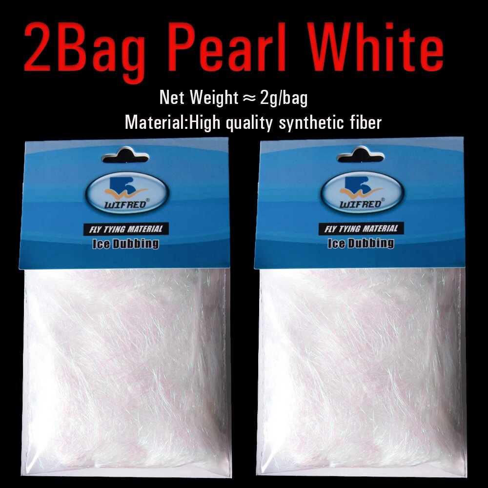 2шт. Pearl White Ice Dubbing, Белый, Синтетическое волокно