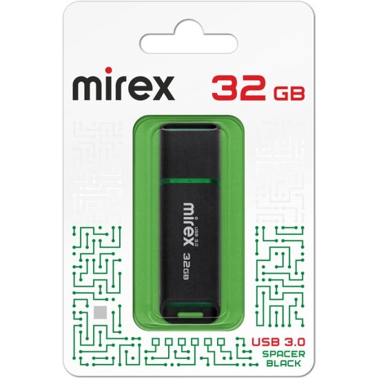 Флэш накопитель Mirex 32 Гб SPACER BLACK USB 3.0 (13600-FM3SPB32)