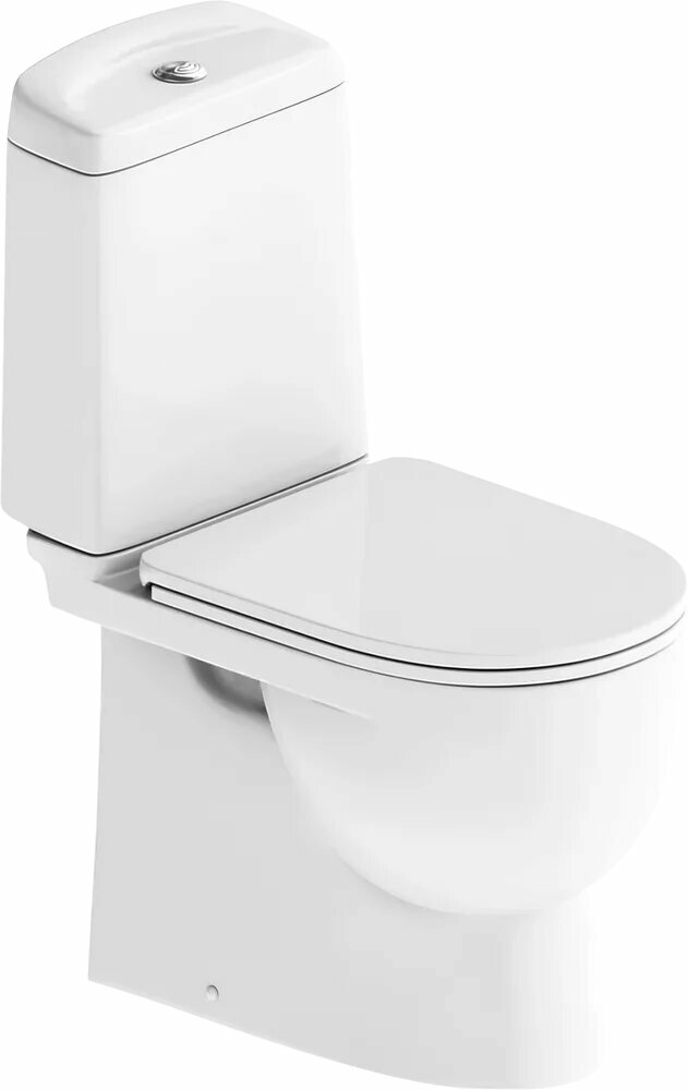 Унитаз-компакт напольный Sanita luxe Best luxe WC. CC/Best/2-DM/WHT. G/S1 с микролифтом, антивсплеск, фарфоровый, белый, глянцевый, овальный, с нижним подводом, сиденье для унитаза в комплекте