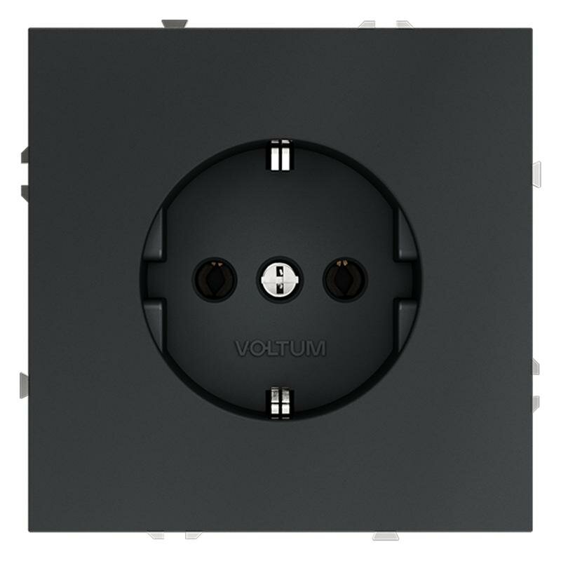 Розетка 1-м СП S70 16А с заземл. механизм графит Voltum VLS040107