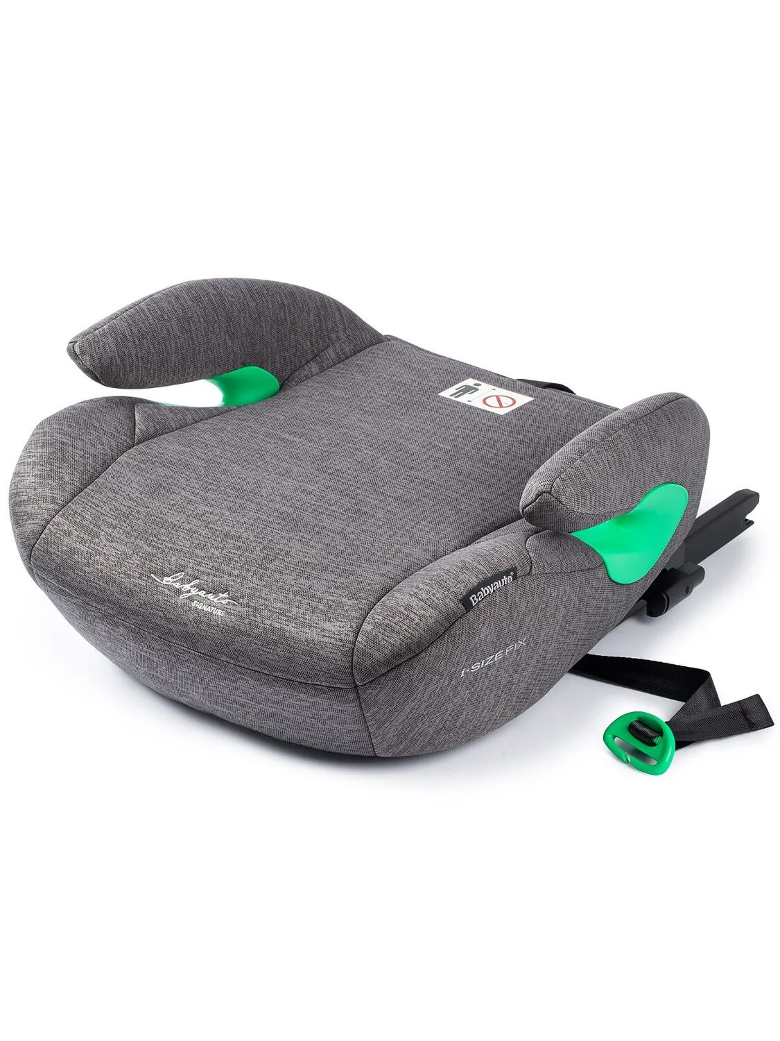 Бустер BabyAuto Max i-Size Dobby Grey, от 6 до 12 лет, весом от 22 до 36 кг, ISOFIX, серый
