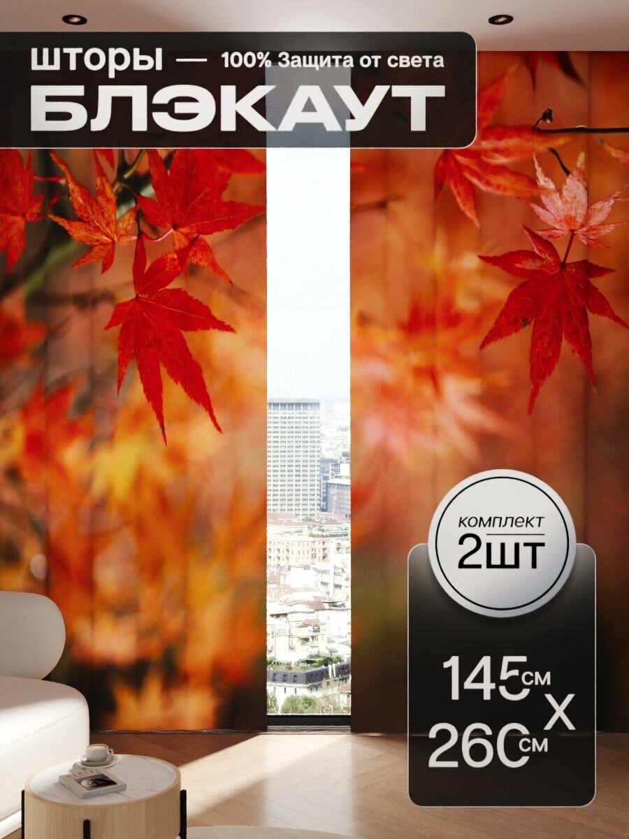 Шторы блэкаут 145x260 см 2 шт на окна плотные комплект