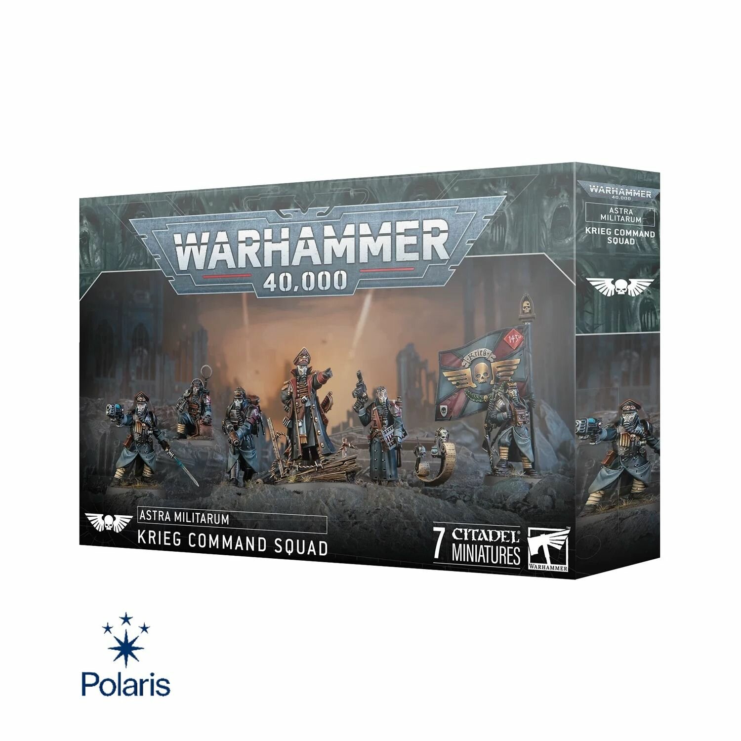 Warhammer 40000 Astra Militarum Krieg Command Squad, командный отряд Десантников Крига