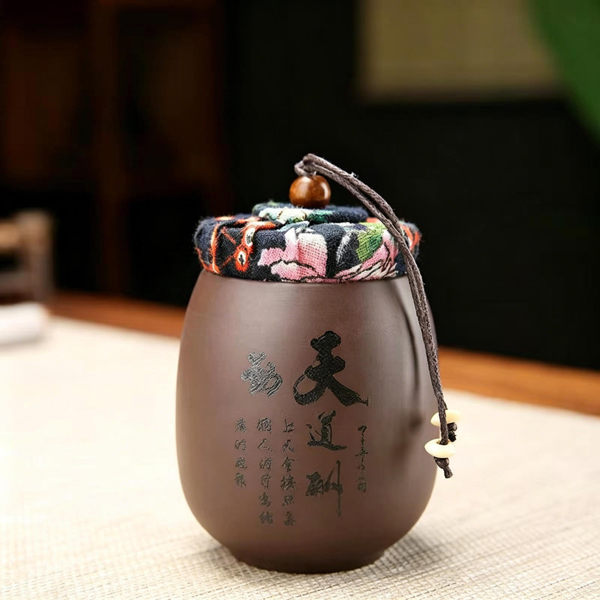 Китайская чайная банка из фиолетовой глины JINGDE TEA SET A2