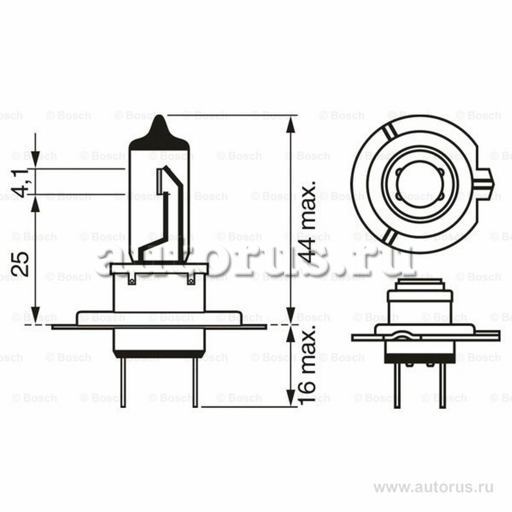 Лампа 12V H7 55W BOSCH Pure Light 1 шт. картон 1 987 302 071