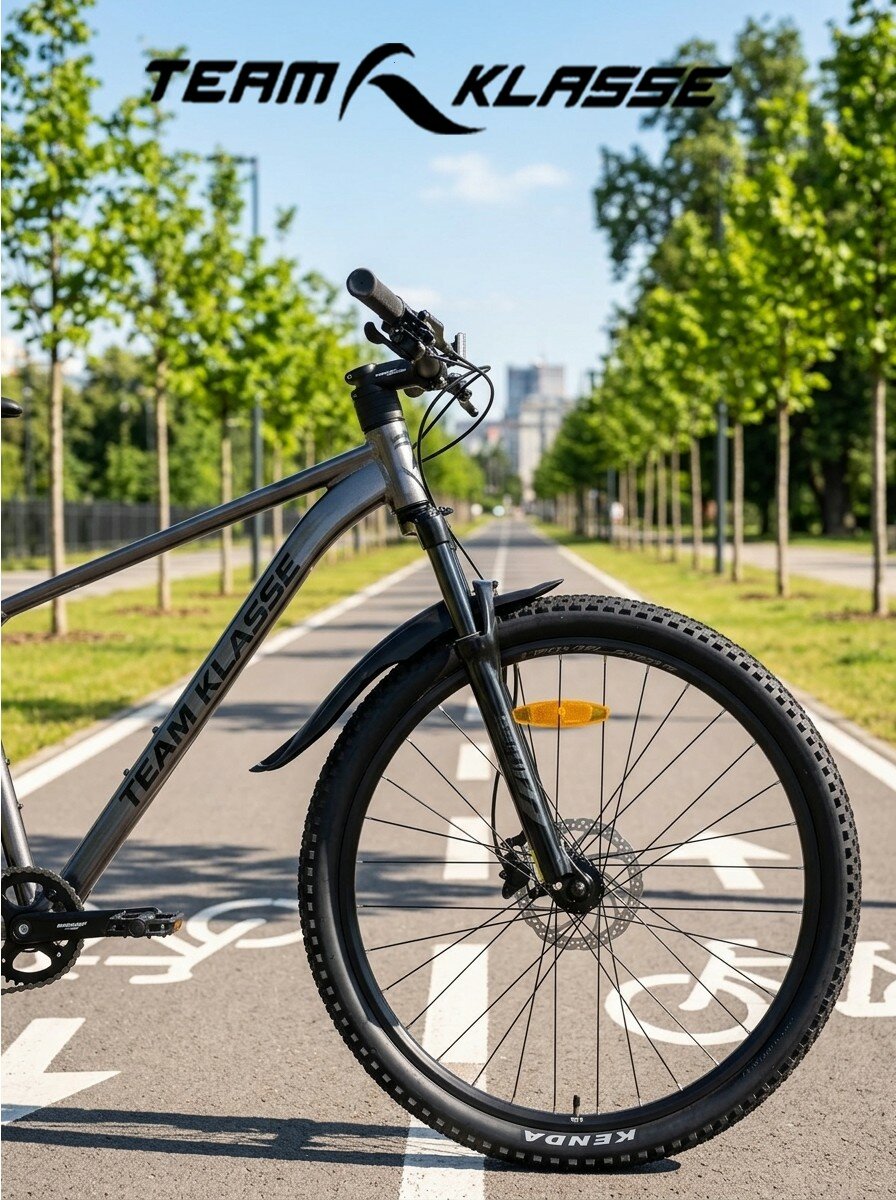 Велосипед Team Klasse FB-5, горный, 9 скоростей, диаметр колес 29", рама 16", серый