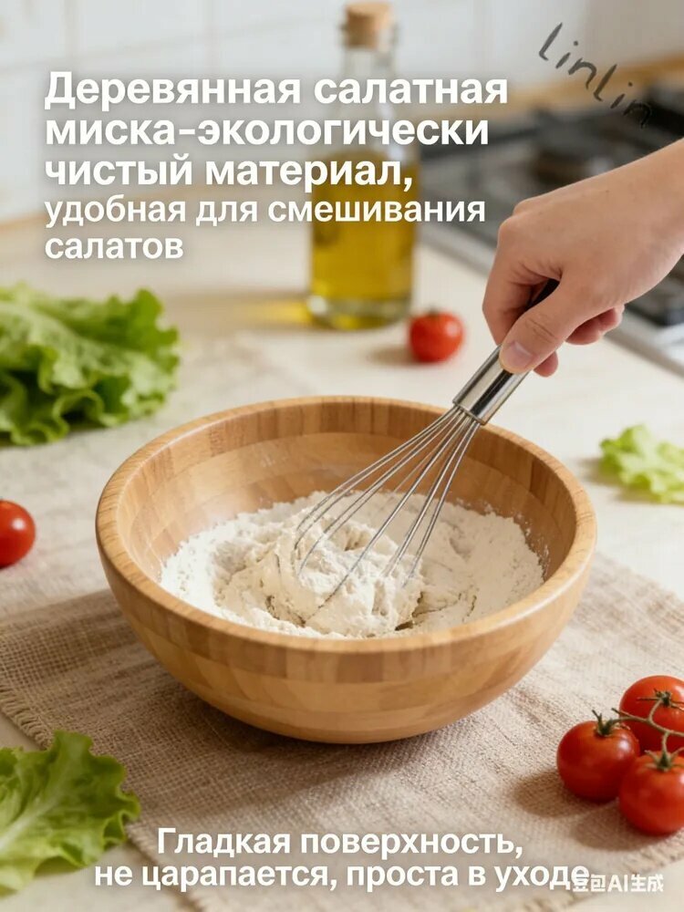 Салатник 1500 мл 1 шт светло-коричневый