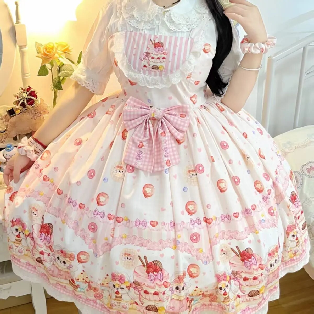 Платье Лолита Pink JSK, размер S (39-47.5kg)