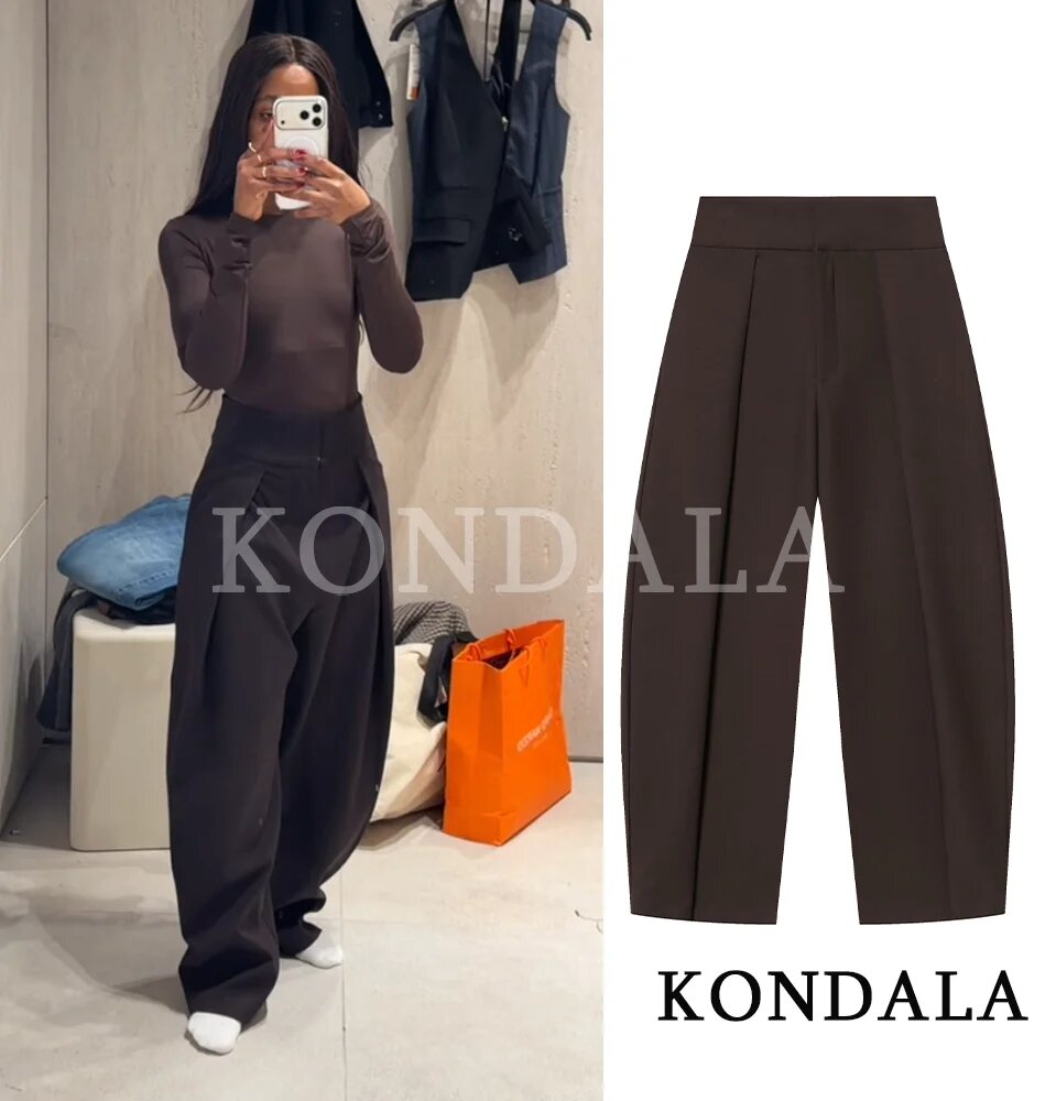 Женские брюки KONDALA широкие, цвет Deep Color
