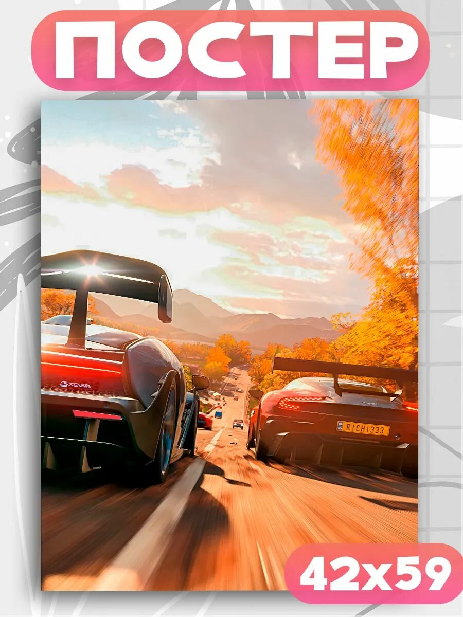 Постеры на стену Forza horizon , плакат 1шт, А2 размер.