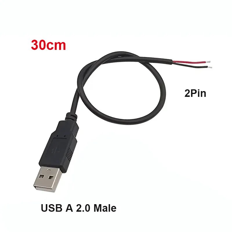 USB разъемы для пайки кабелей 5 pieces, USB A Male 2P